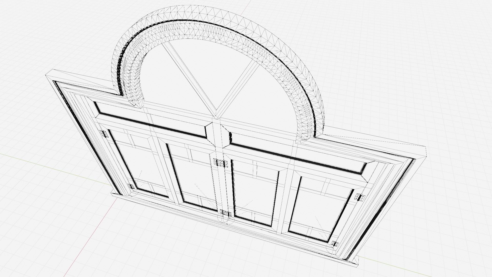 3D model Arched Window Long VR / AR / low-poly | CGTrader
