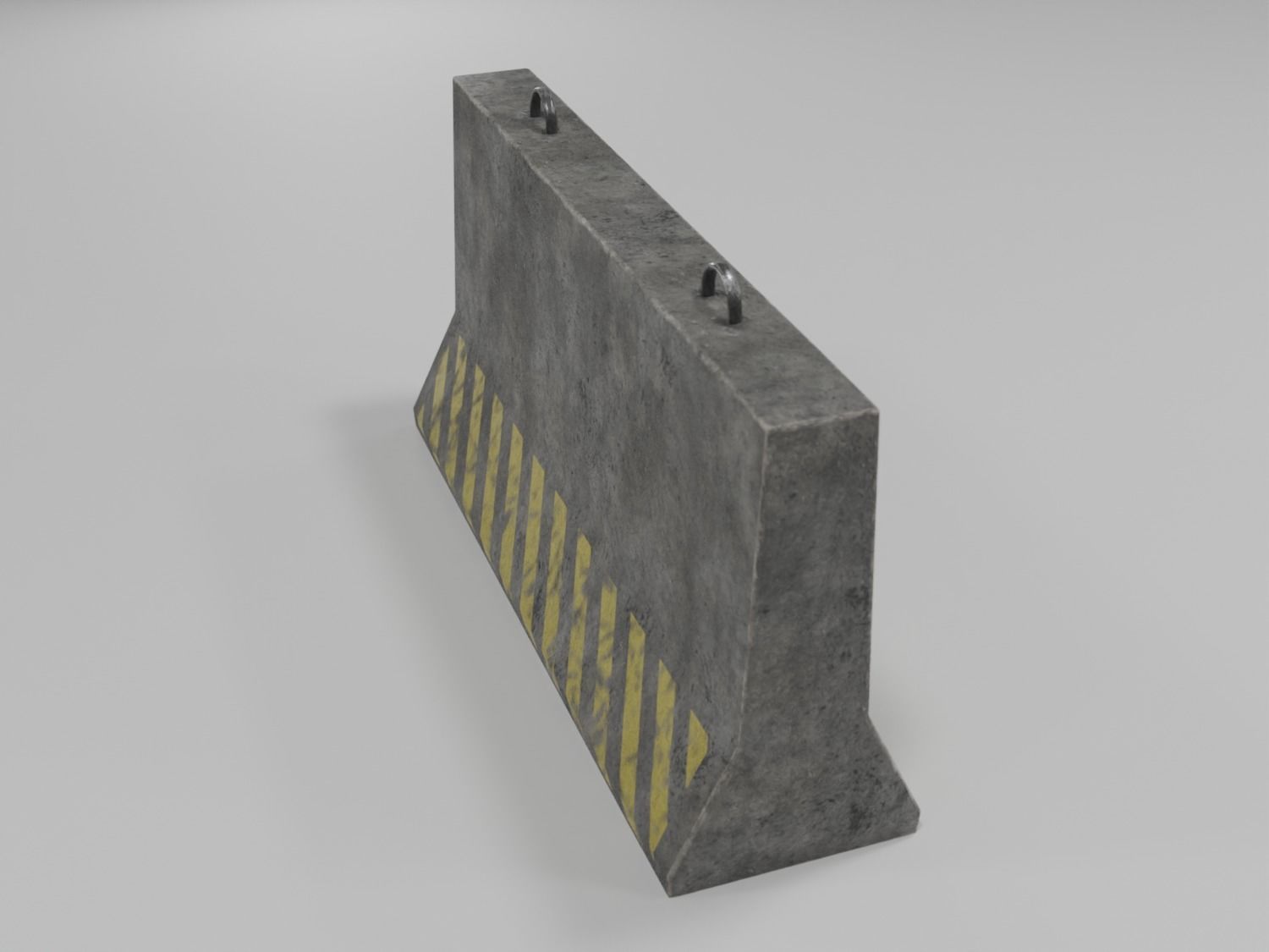 3D model Barrier - Low Poly concrete with stripes VR / AR / low-poly ...