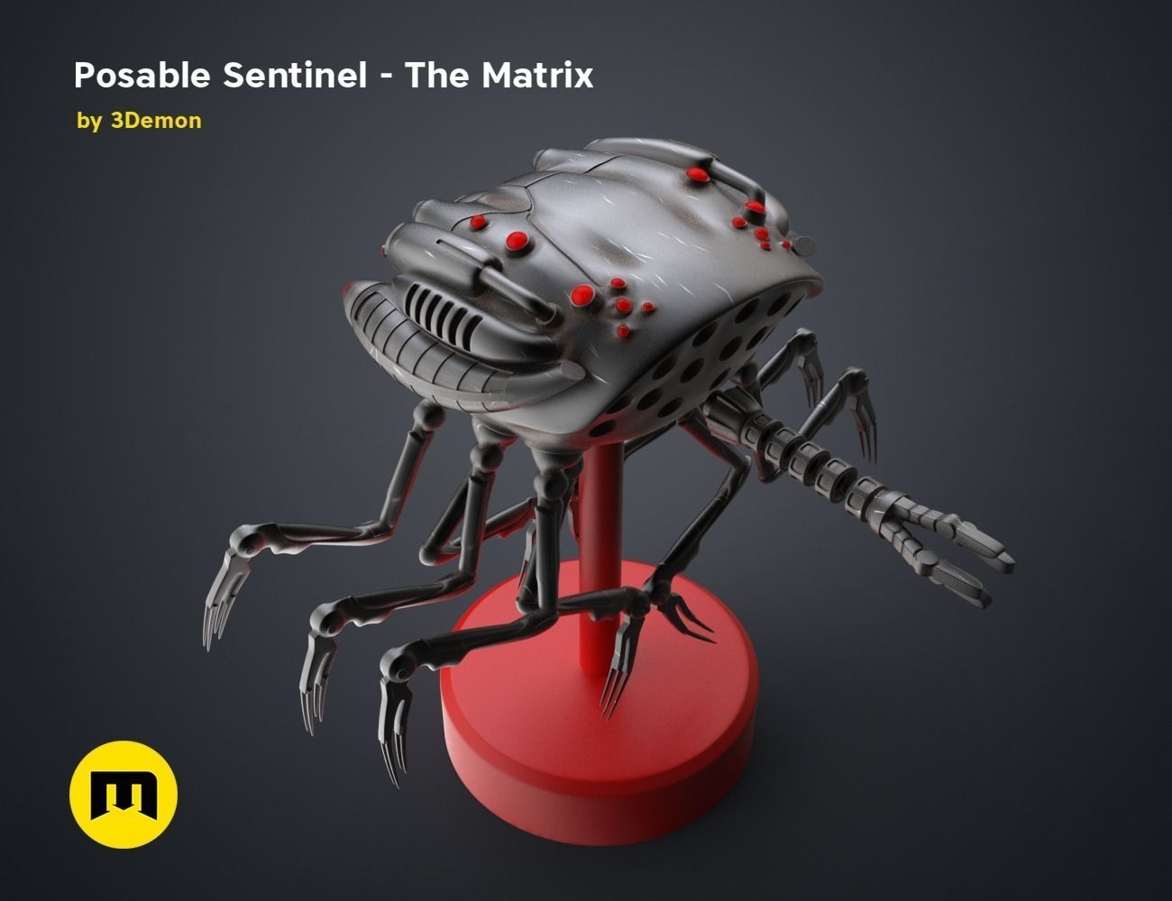 Posable Sentinel - The Matrix 3D model 3D printable | CGTrader
