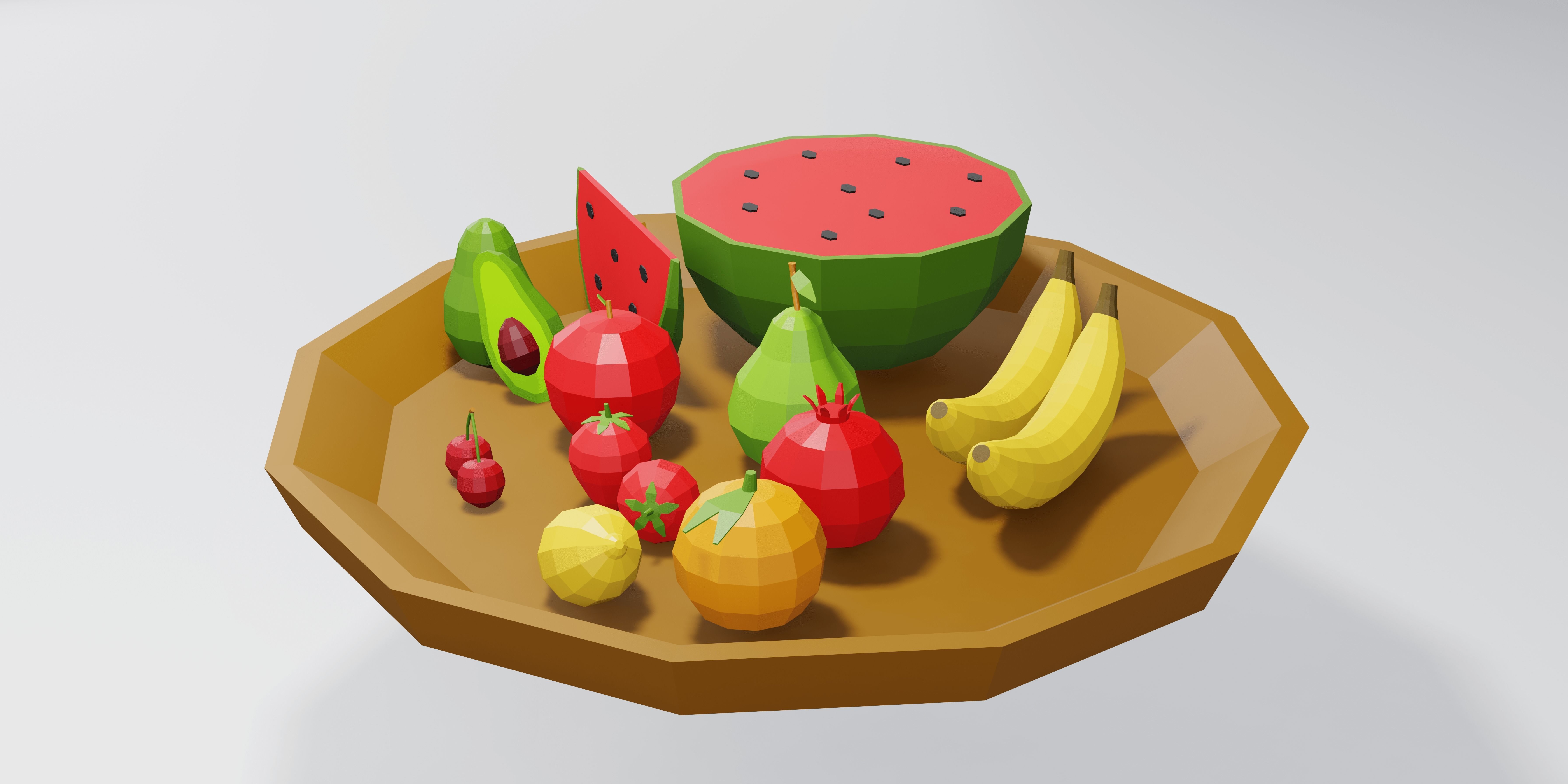 3D model Lowpoly Fruit Models VR / AR / low-poly | CGTrader