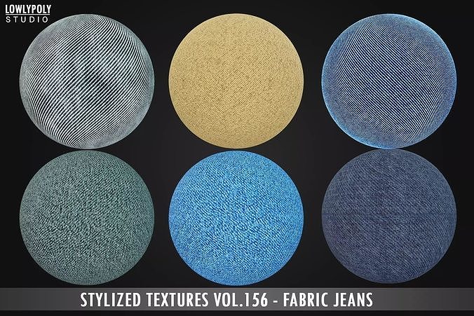Texture Stylized Fabric Jeans Vol 156 - Hand Painted Textures VR / AR ...
