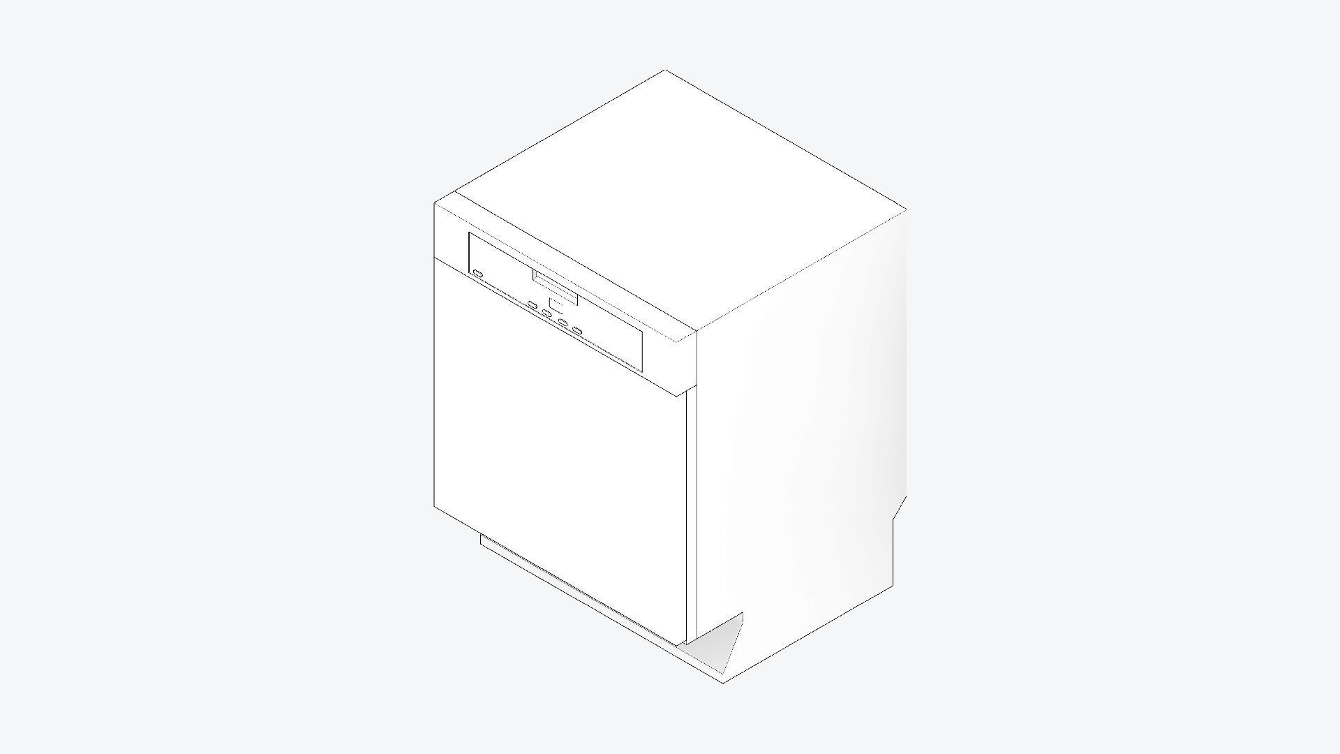 3D model Dishwasher - Modern - Semi Integrated - Appliance 015 VR / AR ...