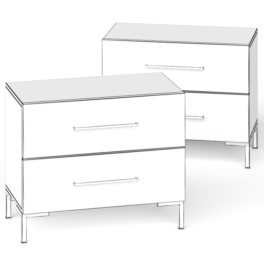 CB2 Link Wash Acacia Nightstand Bedside Table 3D model | CGTrader