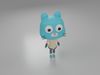 Gumball 3D Model cat with big eyes free VR / AR / low-poly 3D model ...