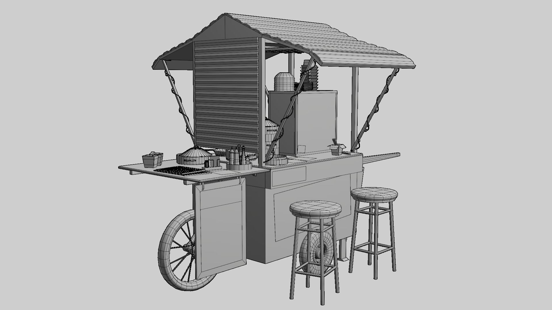 Asian Food Stand 3D model | CGTrader