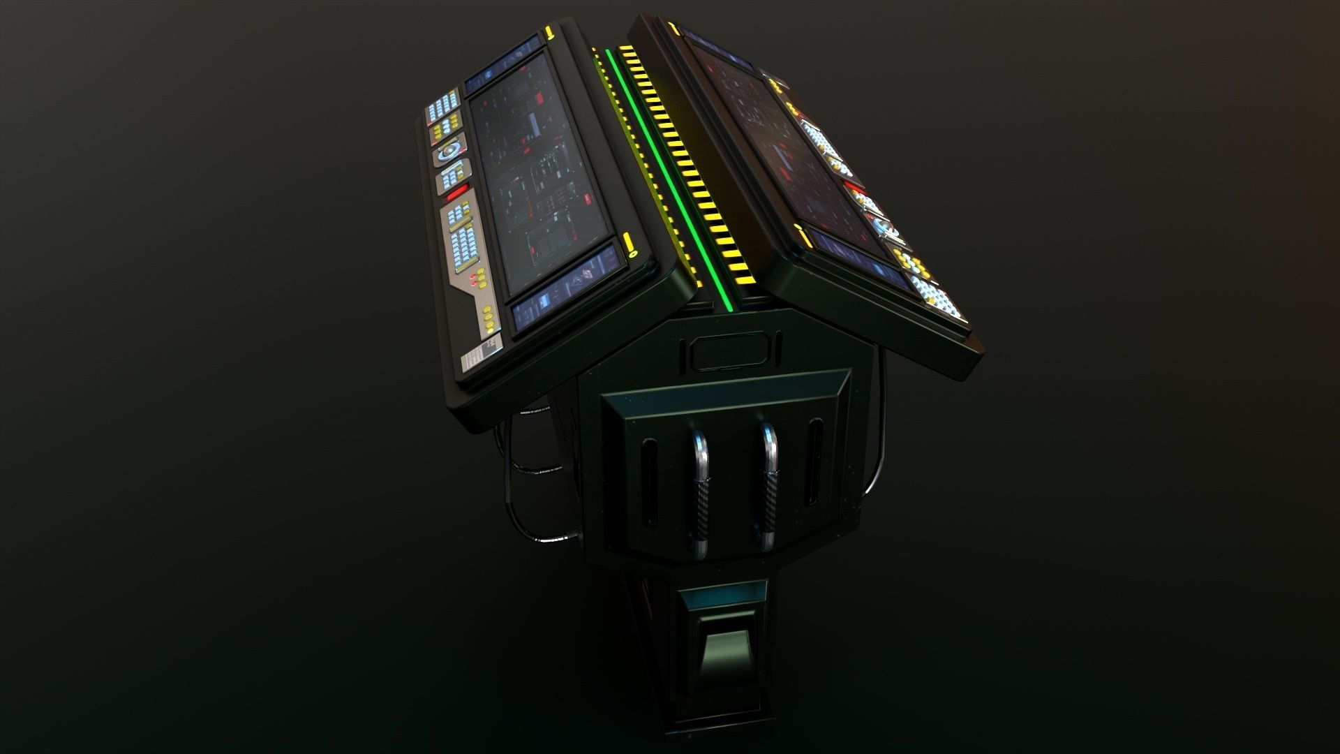 3D model Sci Fi Computer Terminal Command Bridge VR / AR / low-poly ...