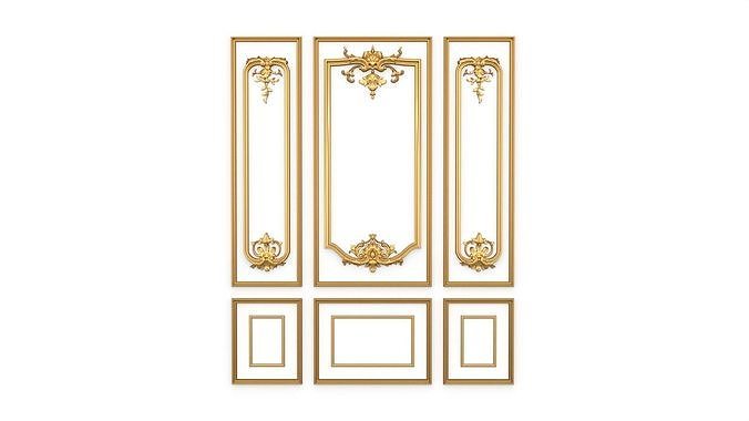 Plaster decorative frame 016 3D model | CGTrader