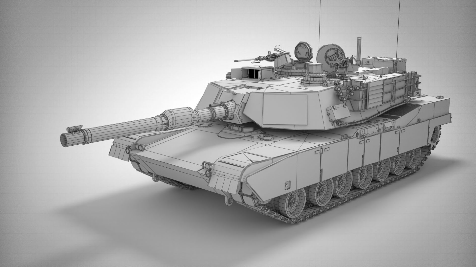 3D model M1A2 Abrams Main Battle Tank VR / AR / low-poly | CGTrader