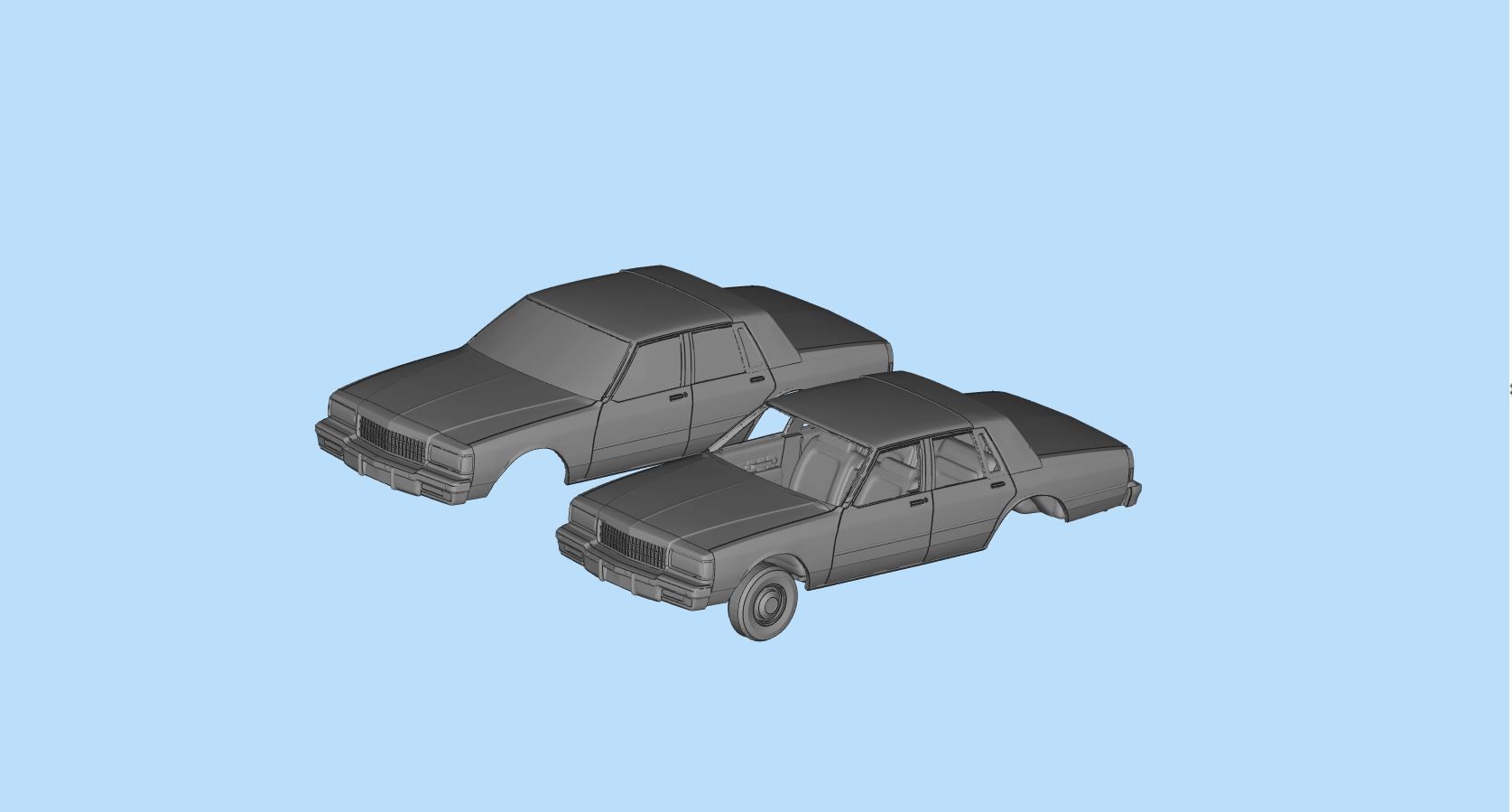 STL printable RC car Chevy Caprice Brougham LS 3D model 3D printable ...