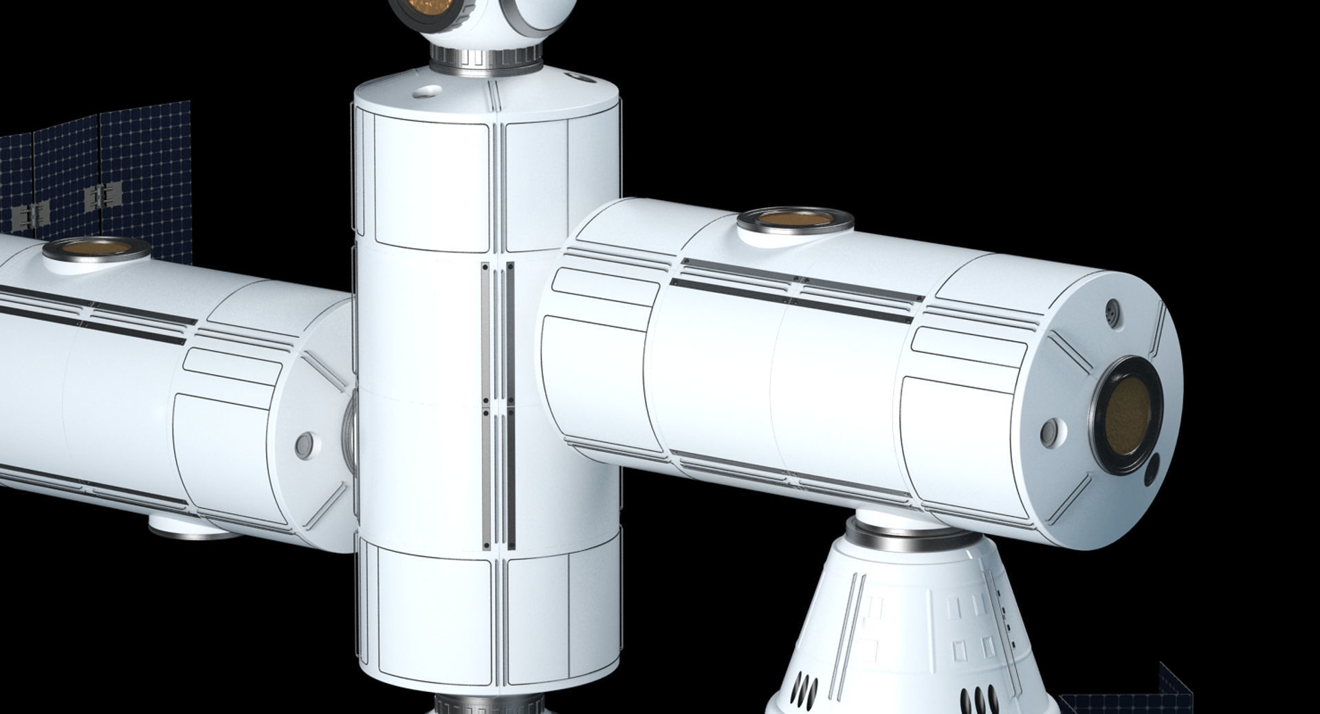 Modular Space Station 3D model | CGTrader