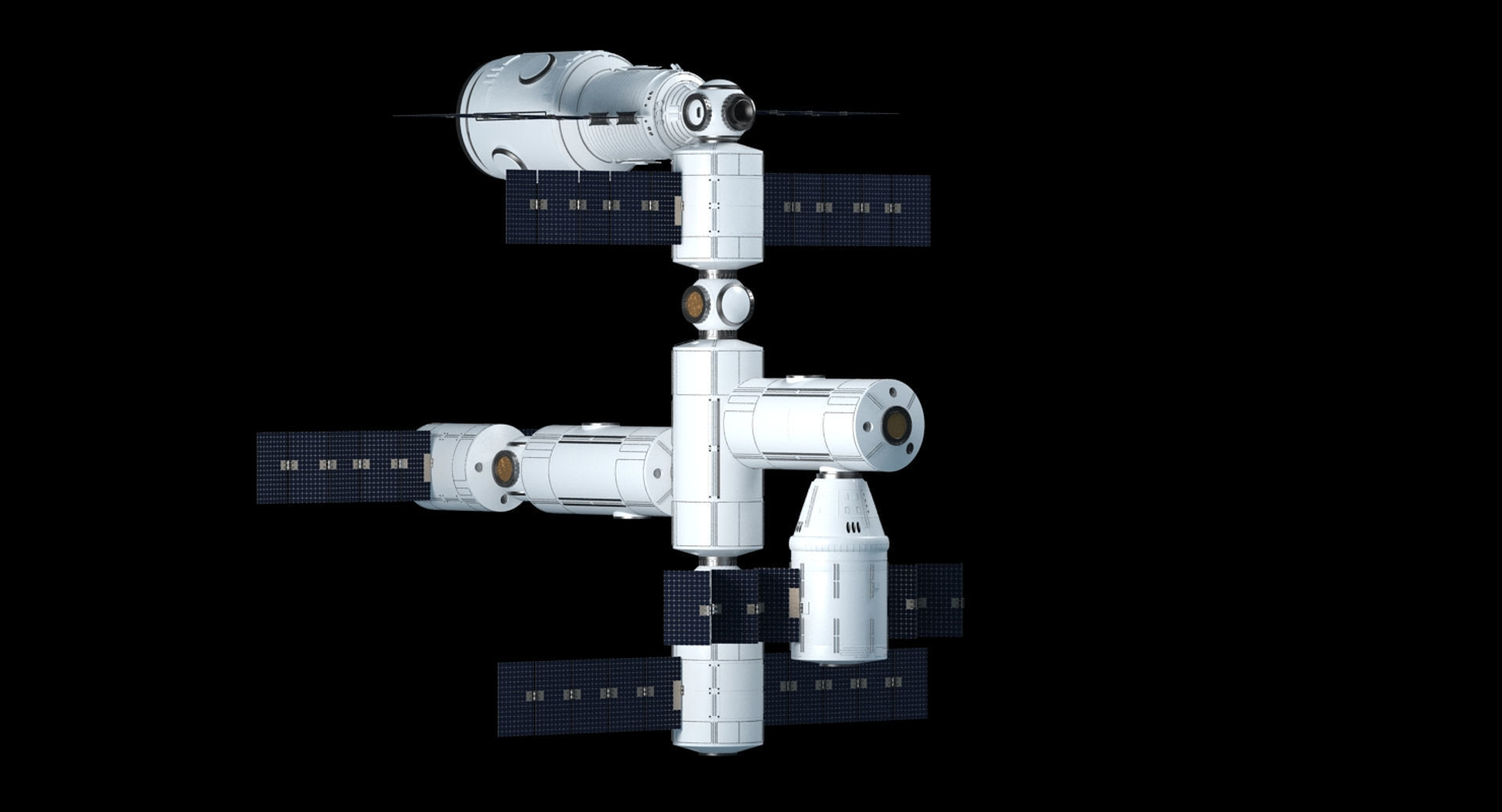 Modular Space Station 3D model | CGTrader