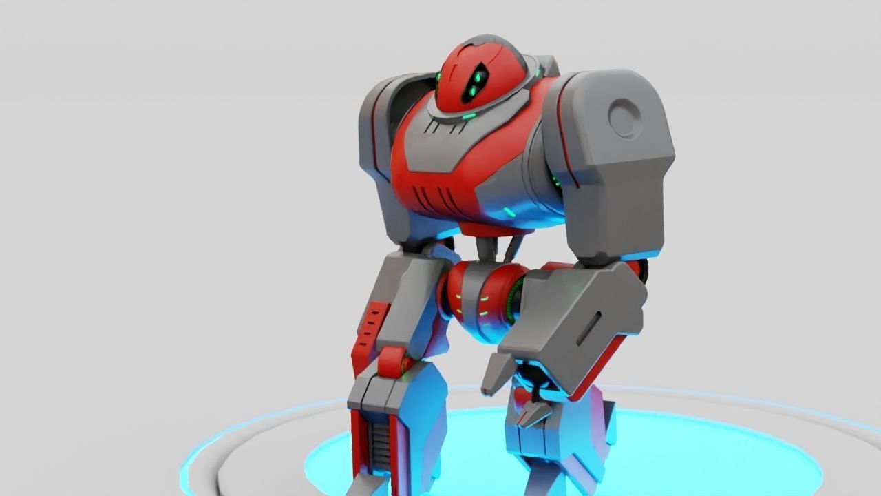 Gun robot rigged - animated character 3D model animated rigged | CGTrader