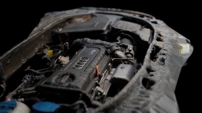 Low-Poly Scanned Car Engine 3D model | CGTrader
