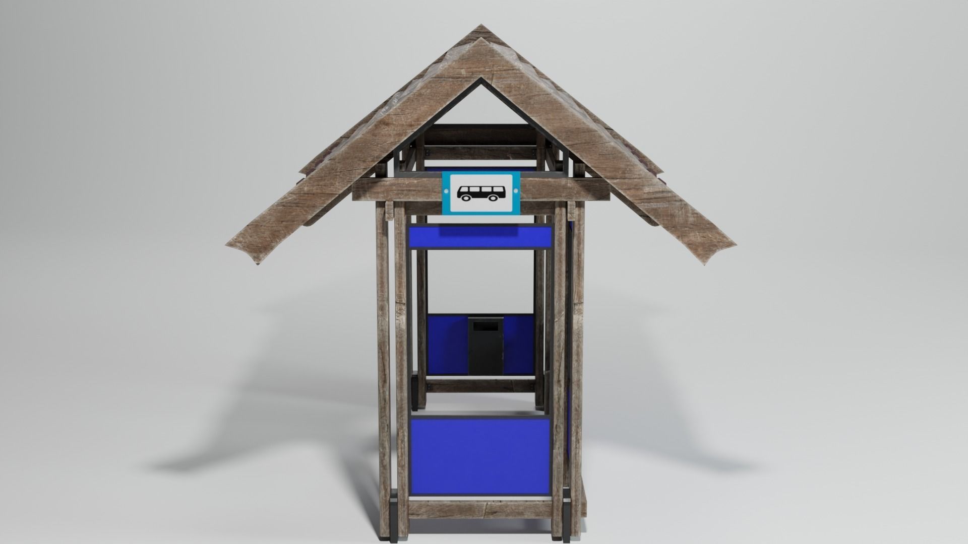 3D model Wooden bus stop VR / AR / low-poly | CGTrader
