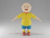 Caillou 3D Model cartoon boy in shirt and shorts free VR / AR / low ...