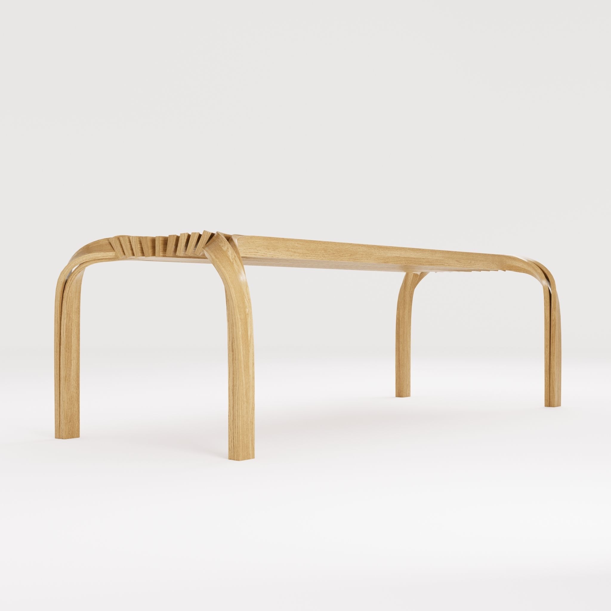 Custom Steam Curved Bench 3D model | CGTrader