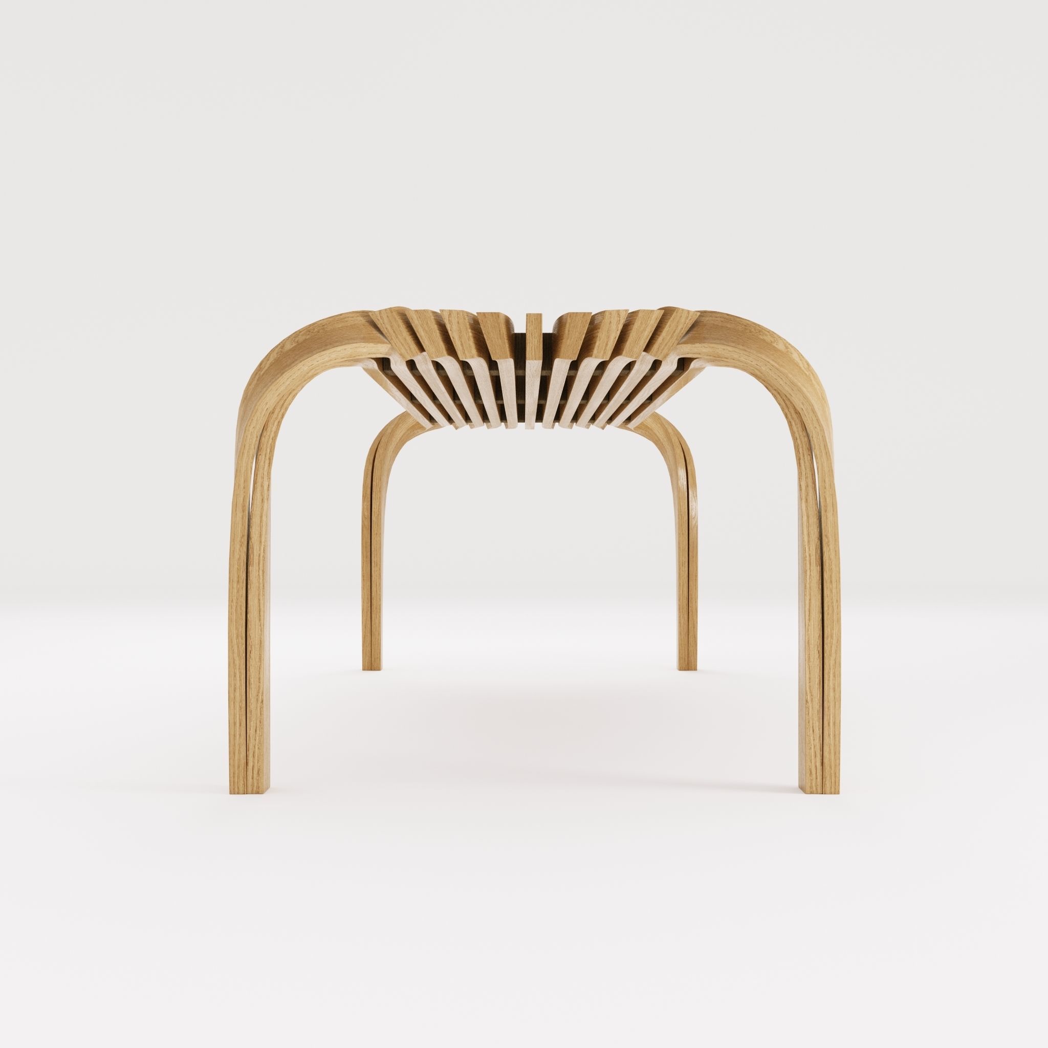 Custom Steam Curved Bench 3D model | CGTrader