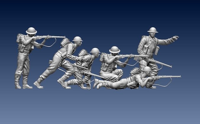 British soldiers ww2 3D model 3D printable | CGTrader