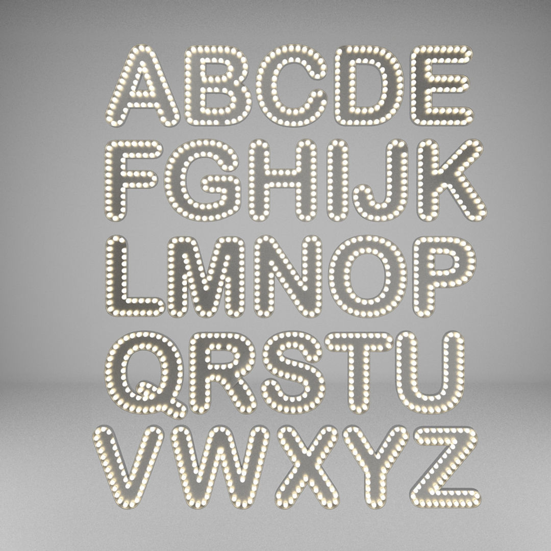 Lit Typography Collection 3D model | CGTrader