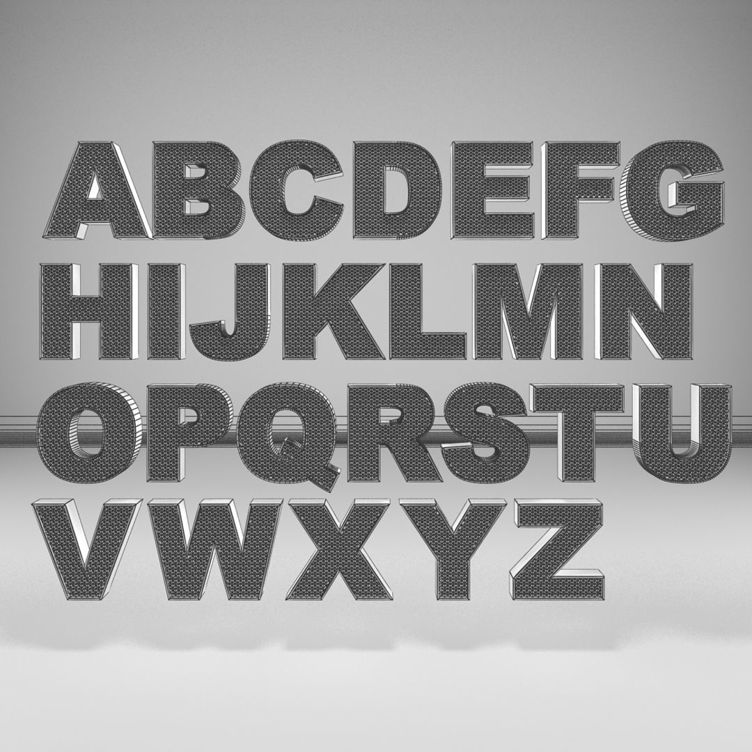Lit Typography Collection 3D model | CGTrader
