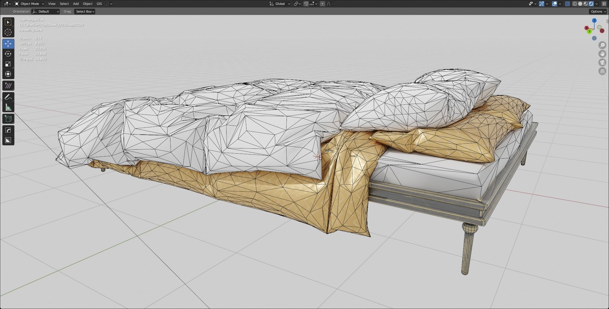 3D model Brouilli Bed - low poly bed VR / AR / low-poly | CGTrader