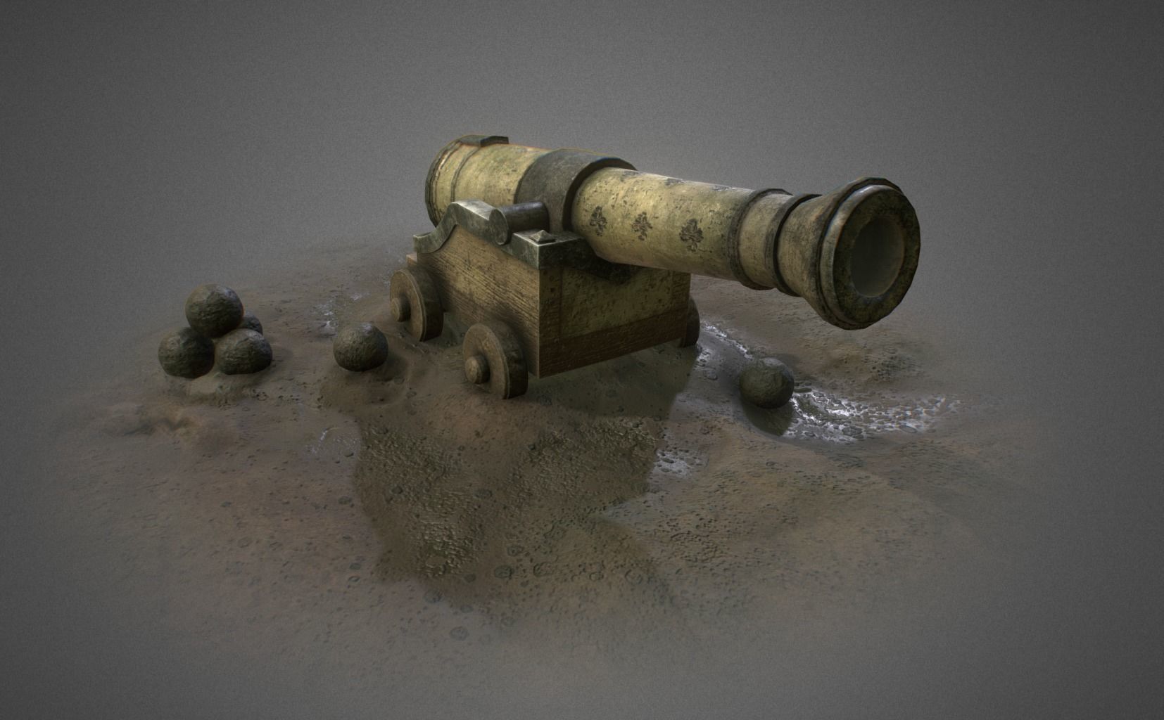 3D model Gunpowder Artillery Cannon VR / AR / low-poly | CGTrader