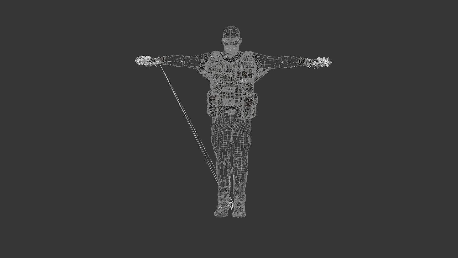 3D model The Mercenary man in camouflage outfit VR / AR / low-poly ...