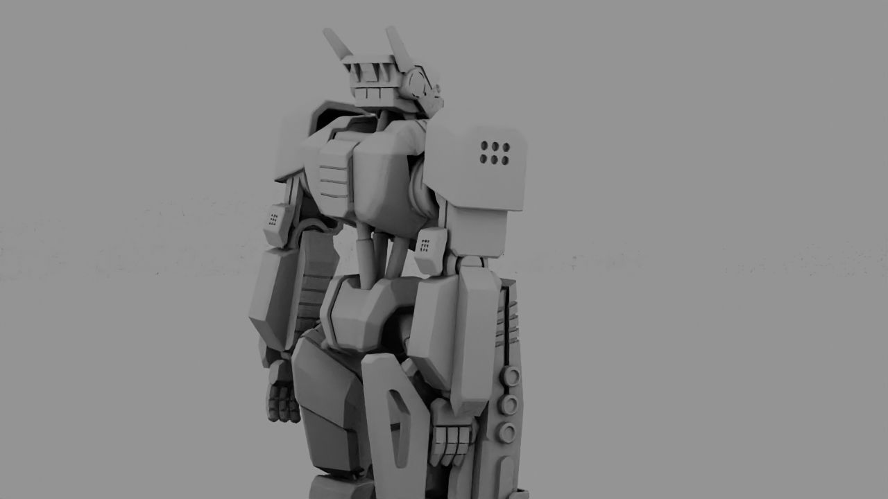 Fighter robot rigged - animated character 3D model animated rigged ...