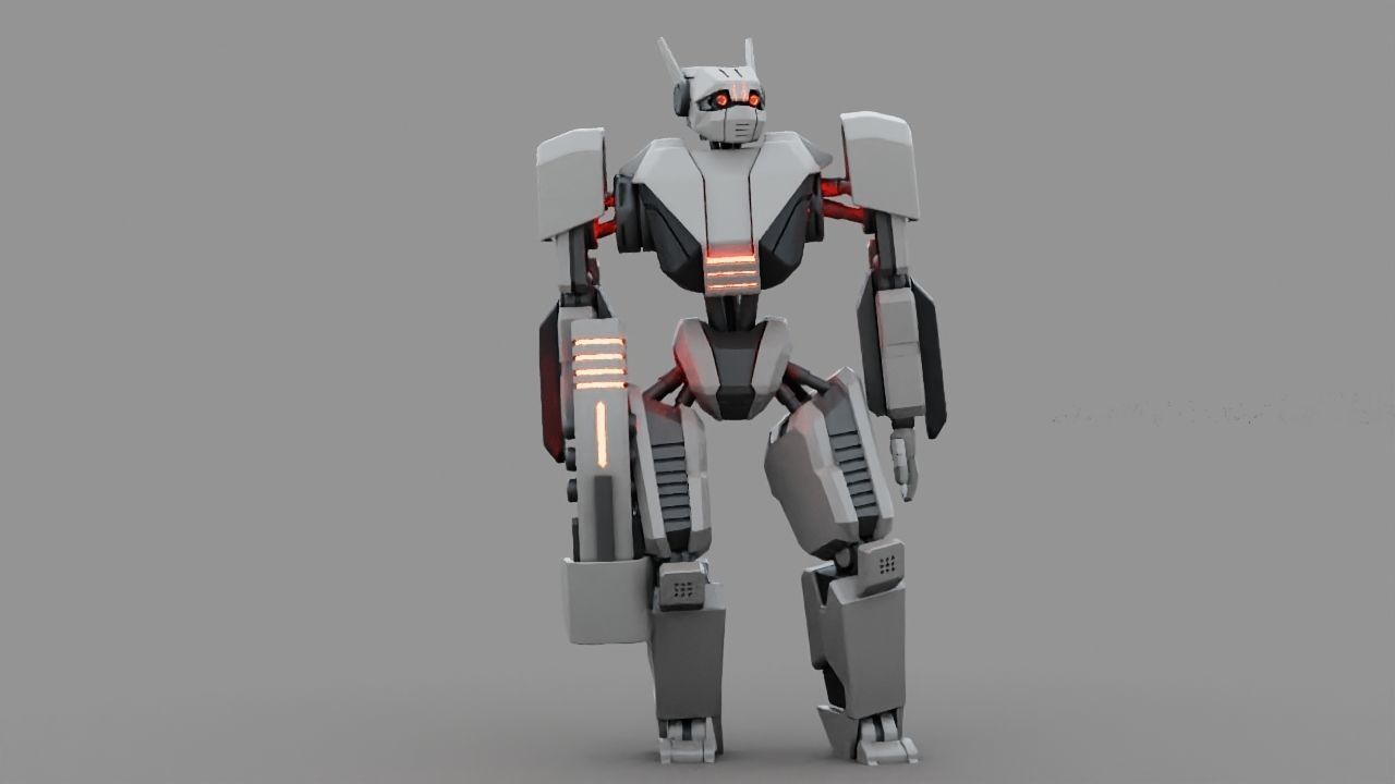 Fighter robot rigged - animated character 3D model animated rigged ...