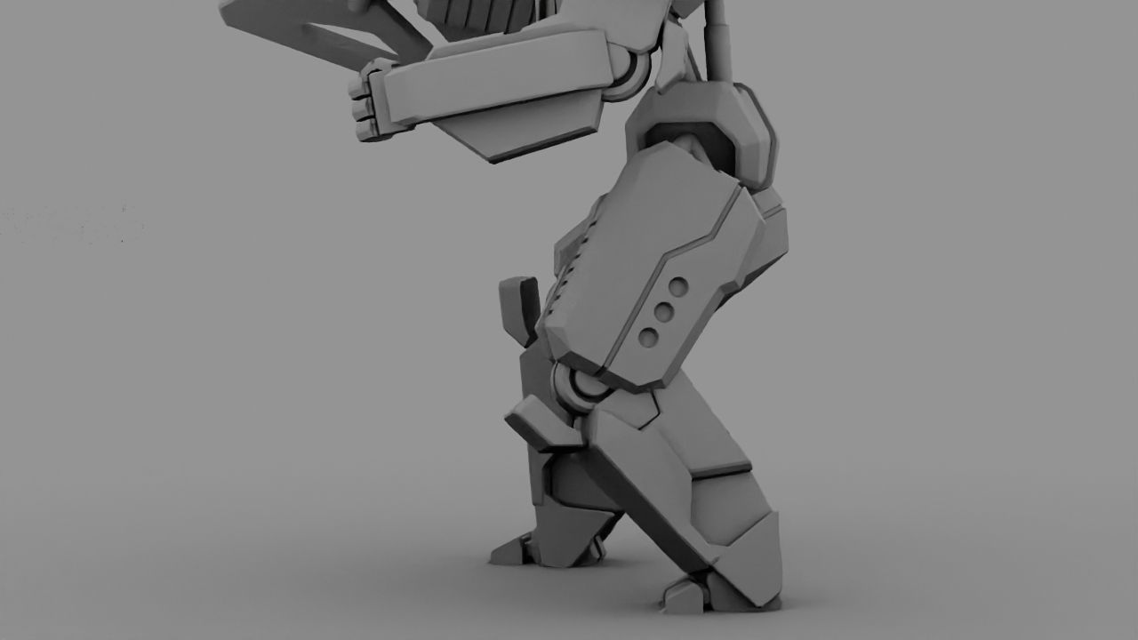 Fighter robot rigged - animated character 3D model animated rigged ...