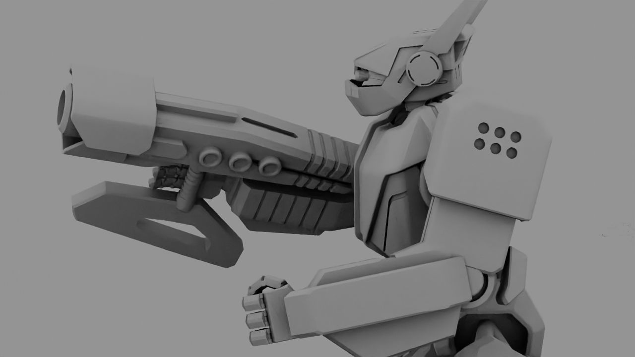 Fighter robot rigged - animated character 3D model animated rigged ...