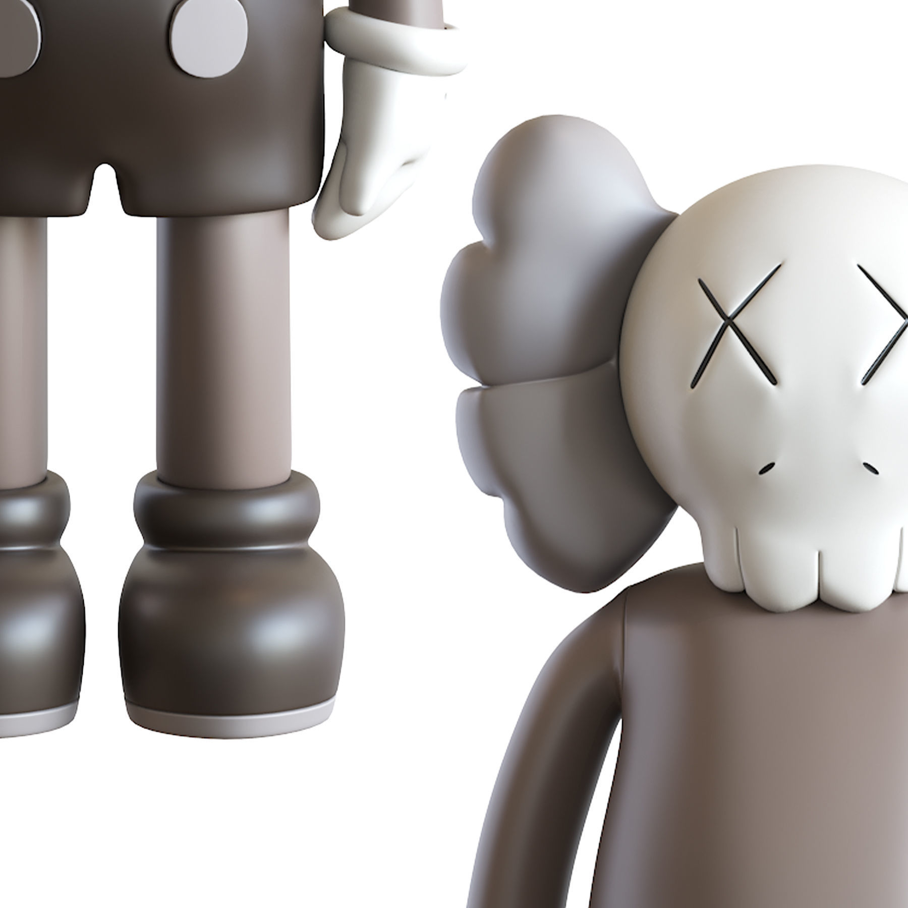 Kaws Four Foot Companion Brown 3D model | CGTrader