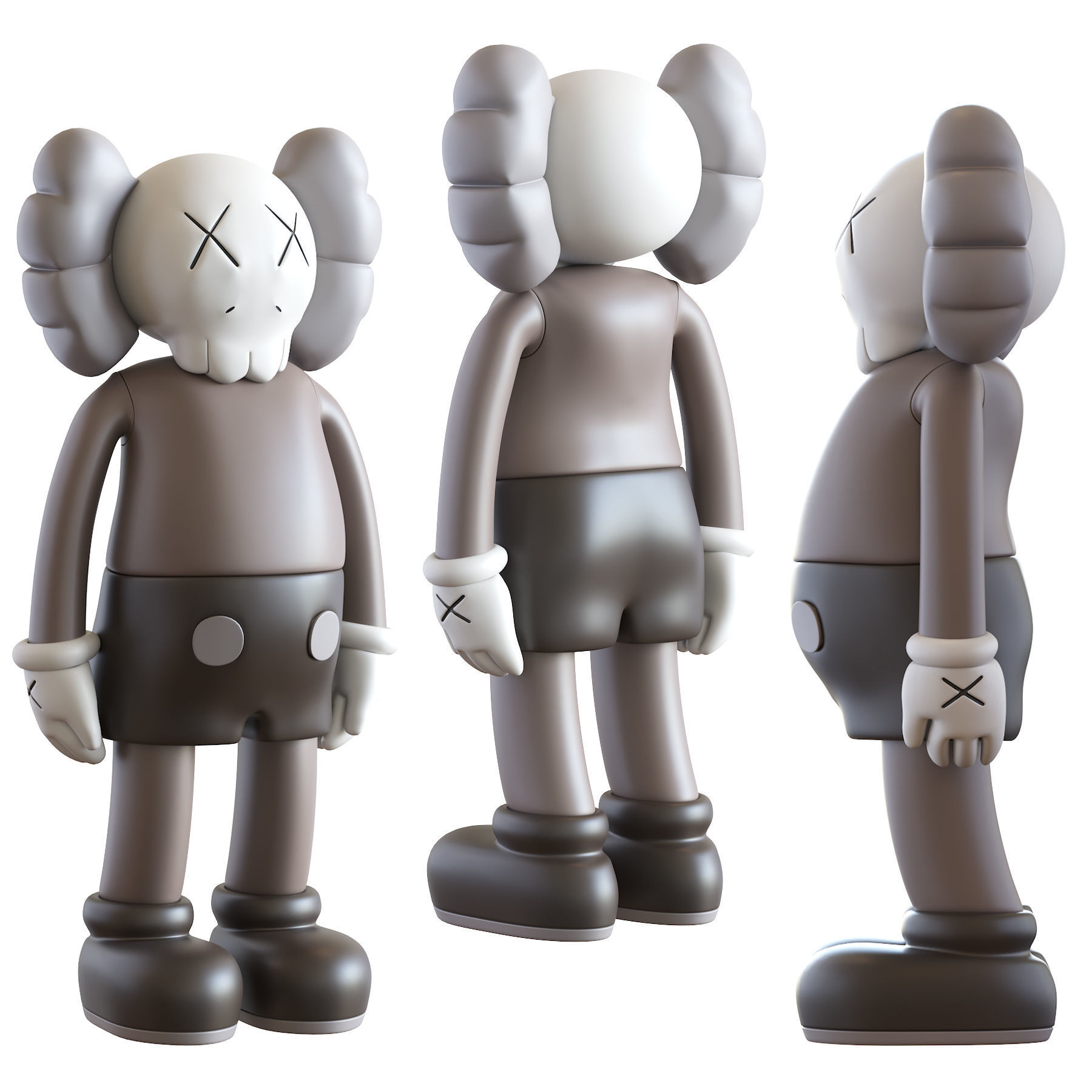 Kaws Four Foot Companion Brown 3D model | CGTrader