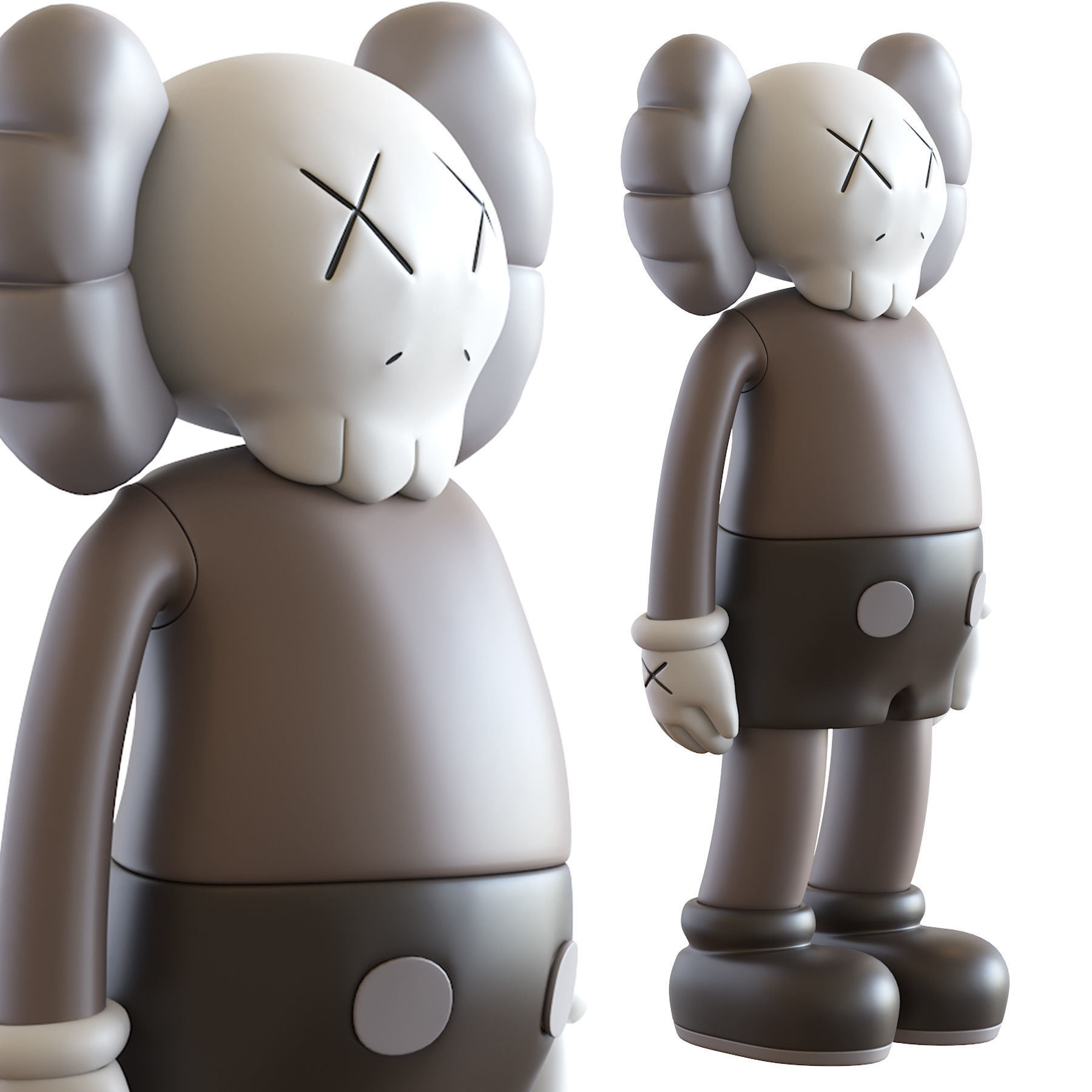 Kaws Four Foot Companion Brown 3D model | CGTrader