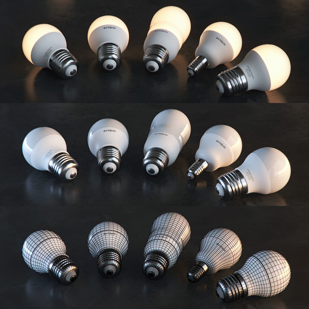 LED Bulb Lamps Set Avid Lighting free 3D model | CGTrader