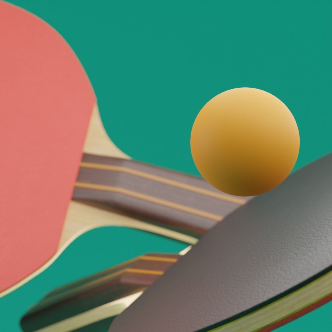 Realistic Table Tennis Racket and Ping Pong Ball 3D model | CGTrader