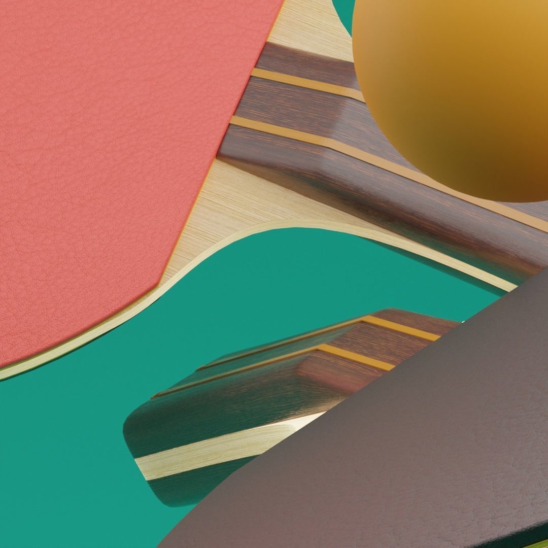 Realistic Table Tennis Racket and Ping Pong Ball 3D model | CGTrader