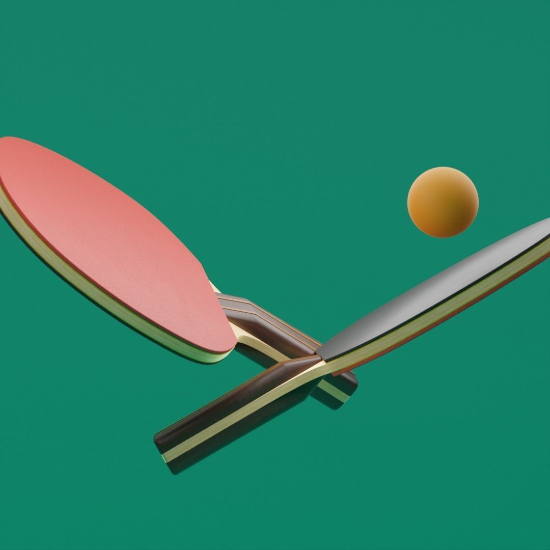 Realistic Table Tennis Racket and Ping Pong Ball 3D model | CGTrader