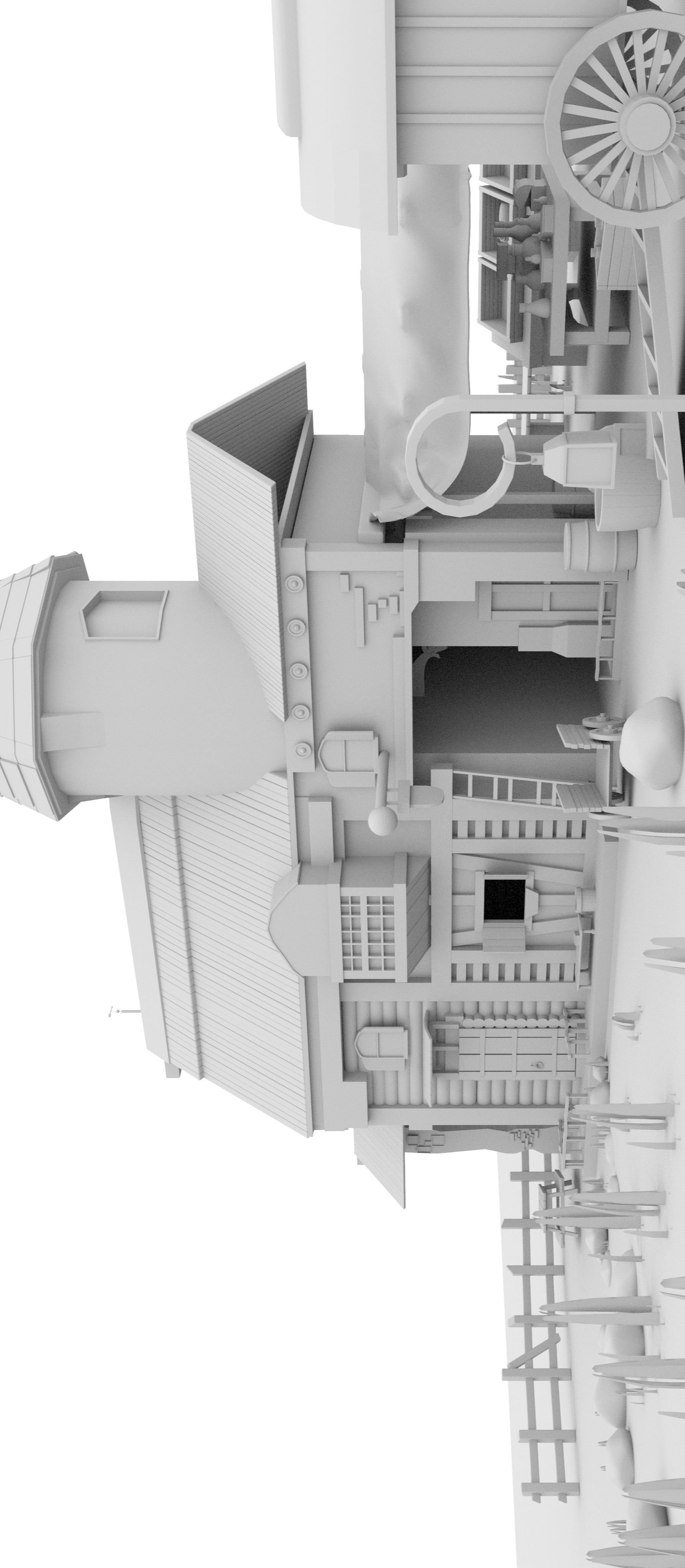 Enviroment 3D Model village with wooden fence 3D model | CGTrader