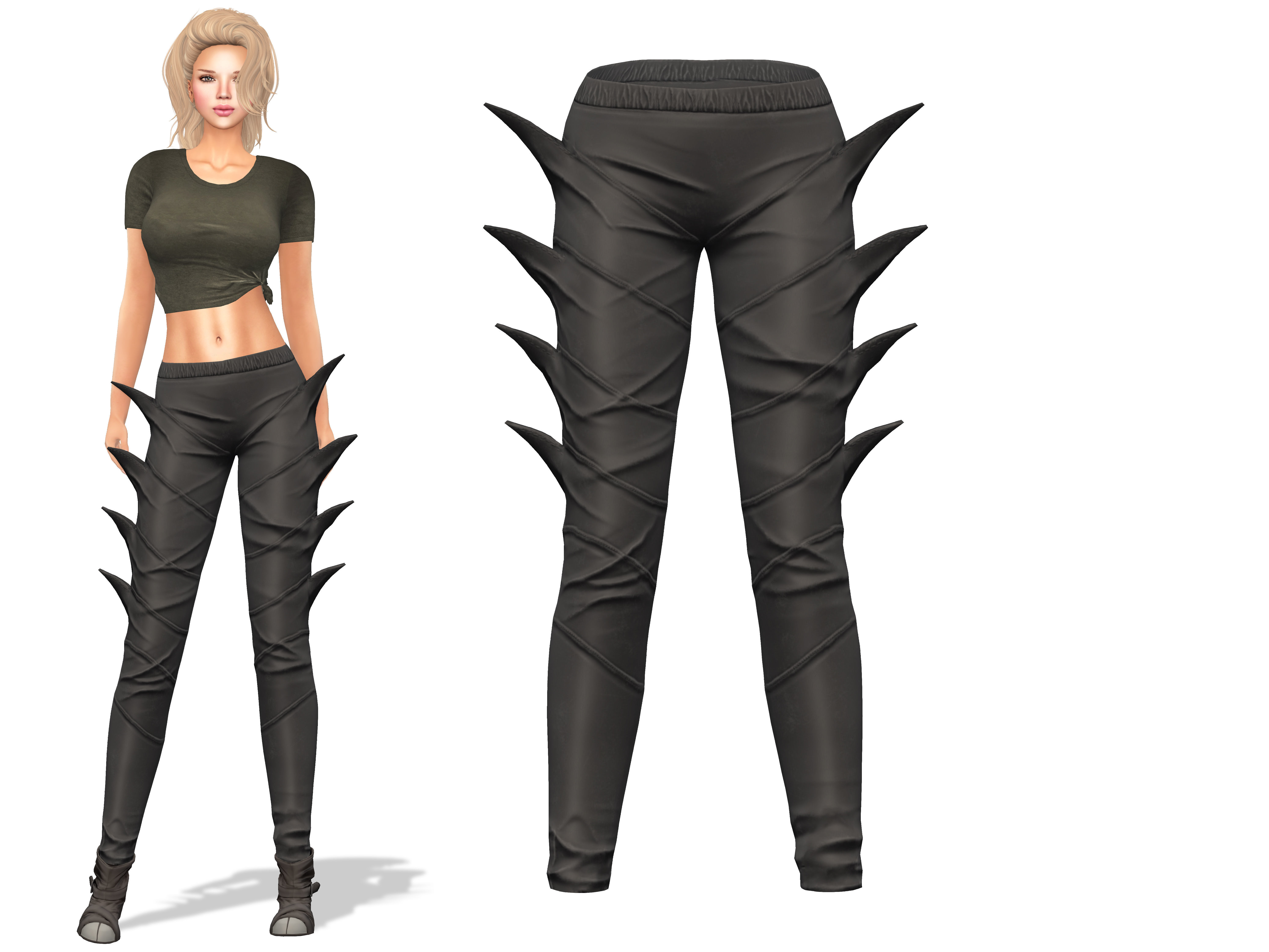 3D model Armour Spikes Pants Leggings VR / AR / low-poly | CGTrader