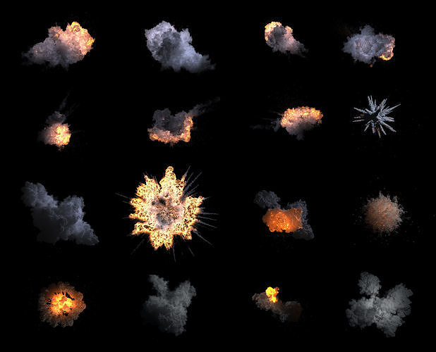 Air and Space Explosions - 28 mov footages collection Texture Texture ...