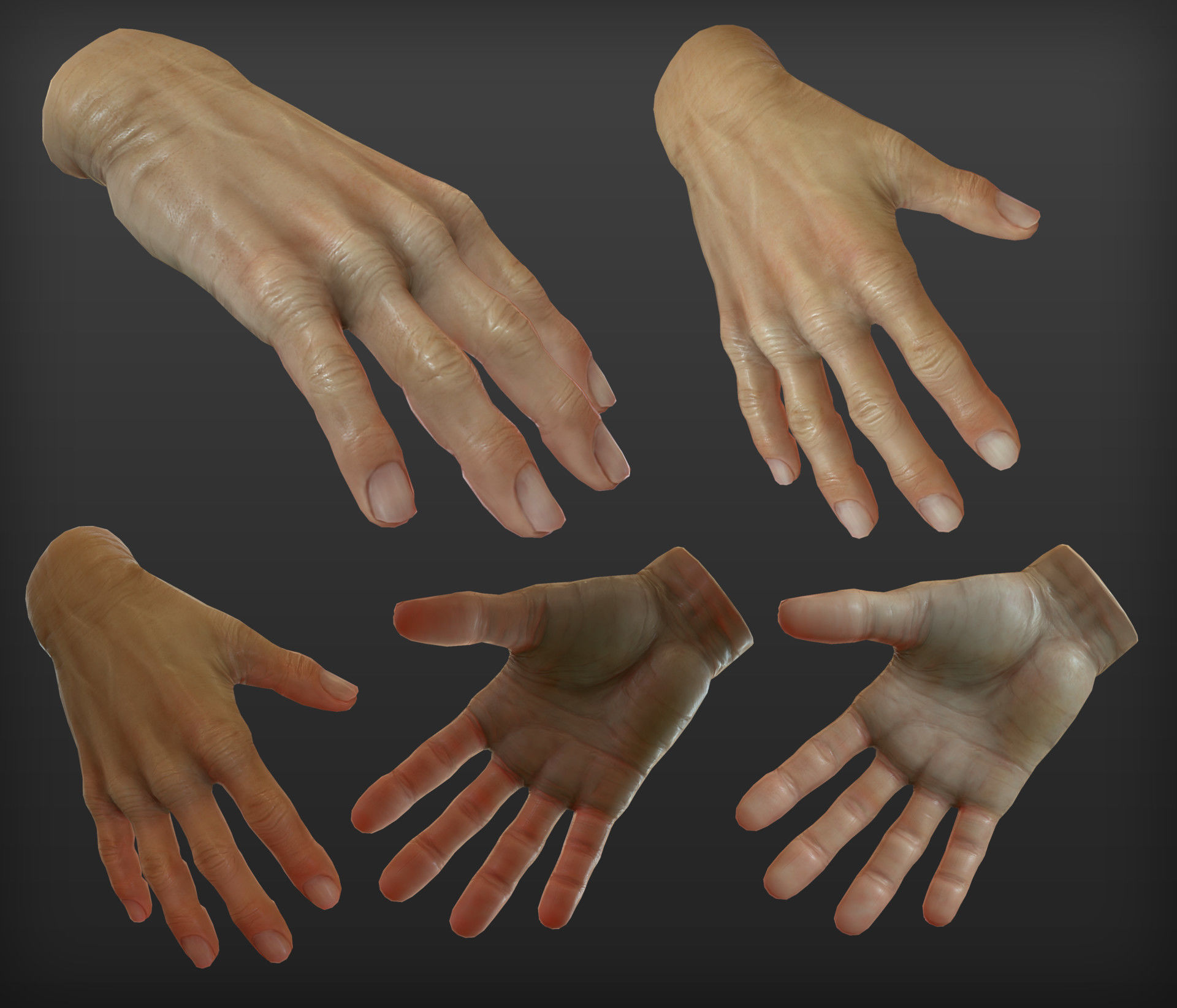 3D model Hands set of different VR / AR / low-poly | CGTrader