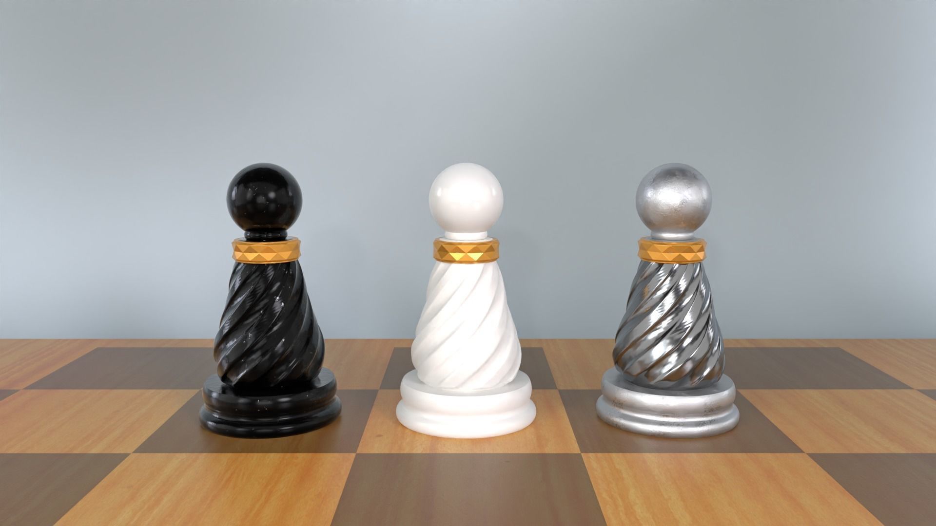 Pawn 3D Luxury Chess Pieces 3D Print Model 3D model 3D printable | CGTrader