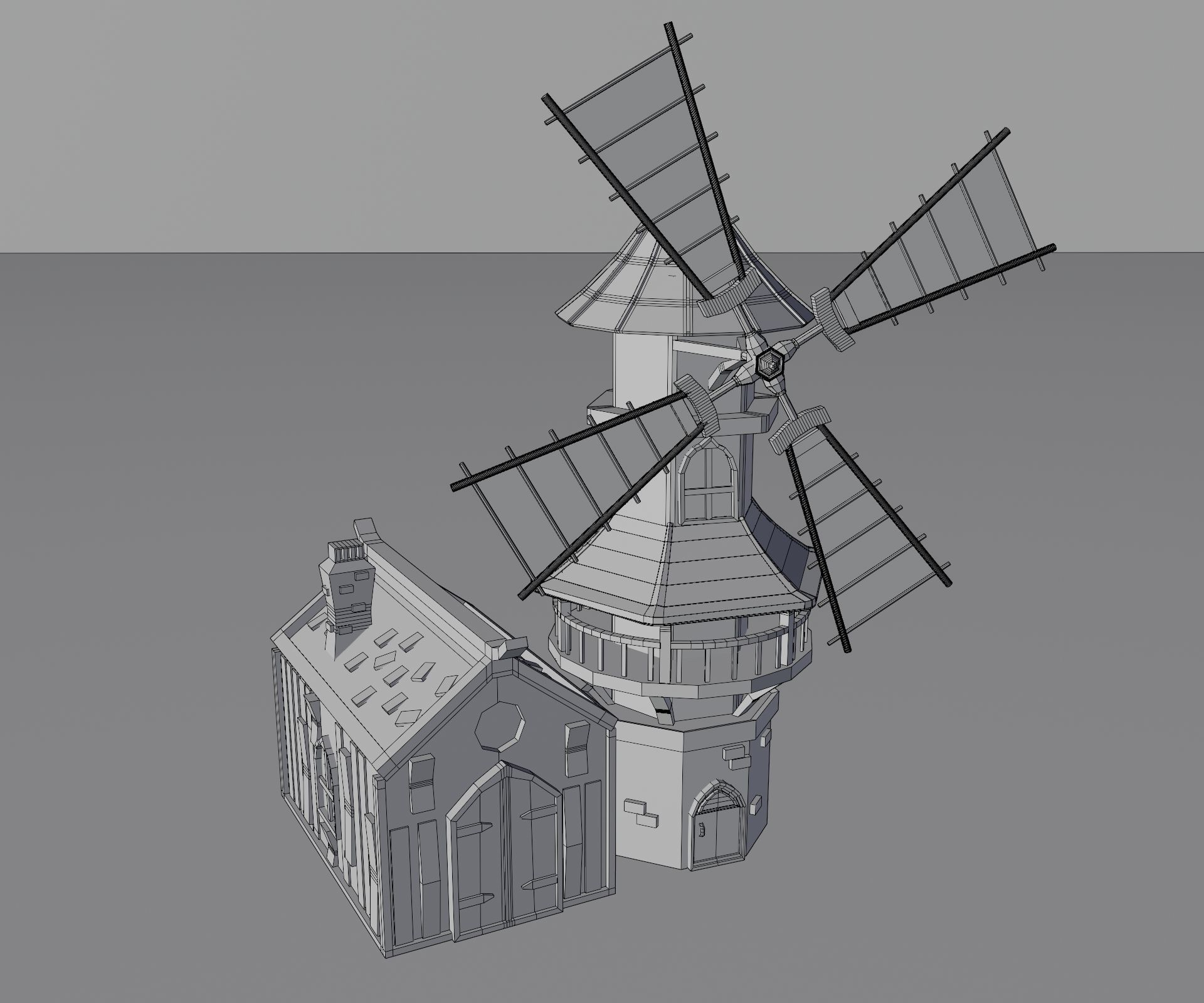 3D model Medieval Mill VR / AR / low-poly | CGTrader