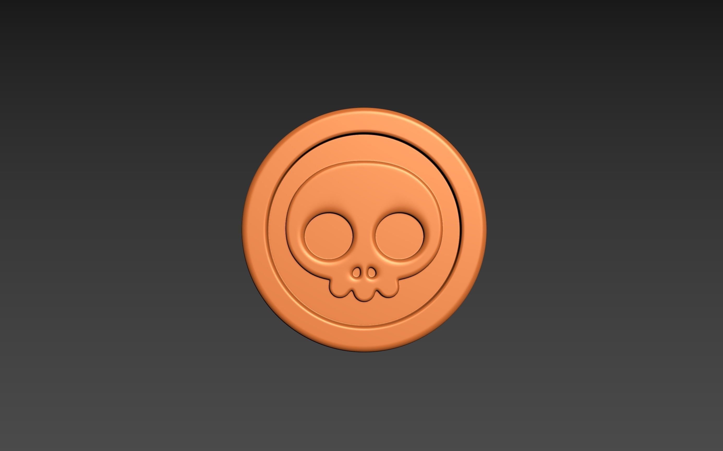 Print003 Coin Skull 3D model 3D printable | CGTrader