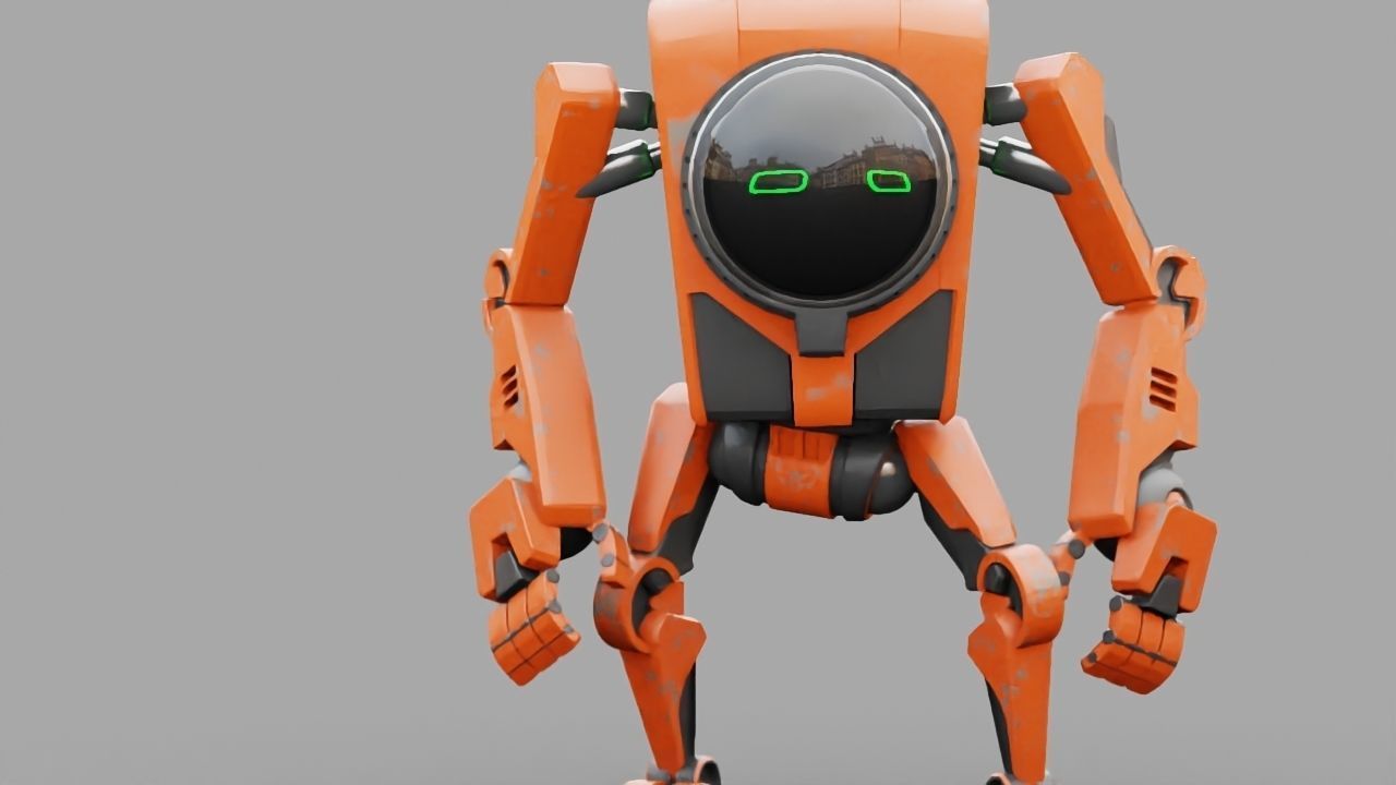 Toon robot rigged character 3D model rigged | CGTrader