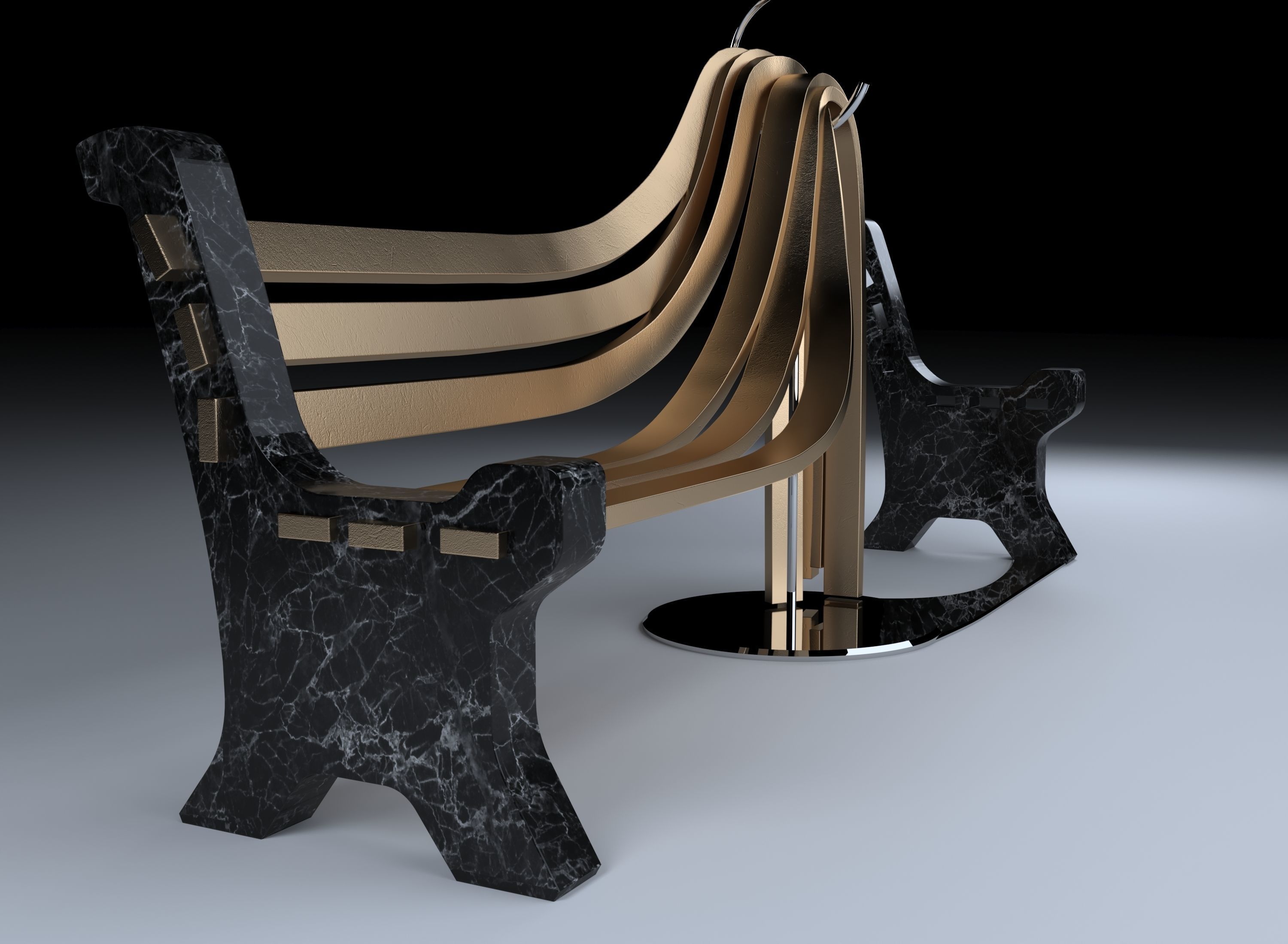 Artistic Bench Figure 3D model | CGTrader