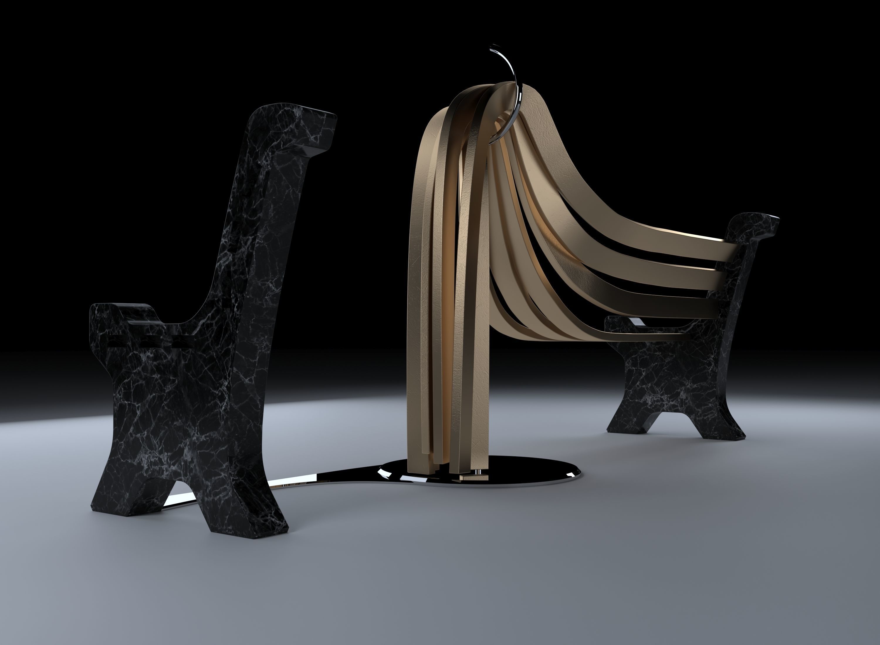 Artistic Bench Figure 3D model | CGTrader