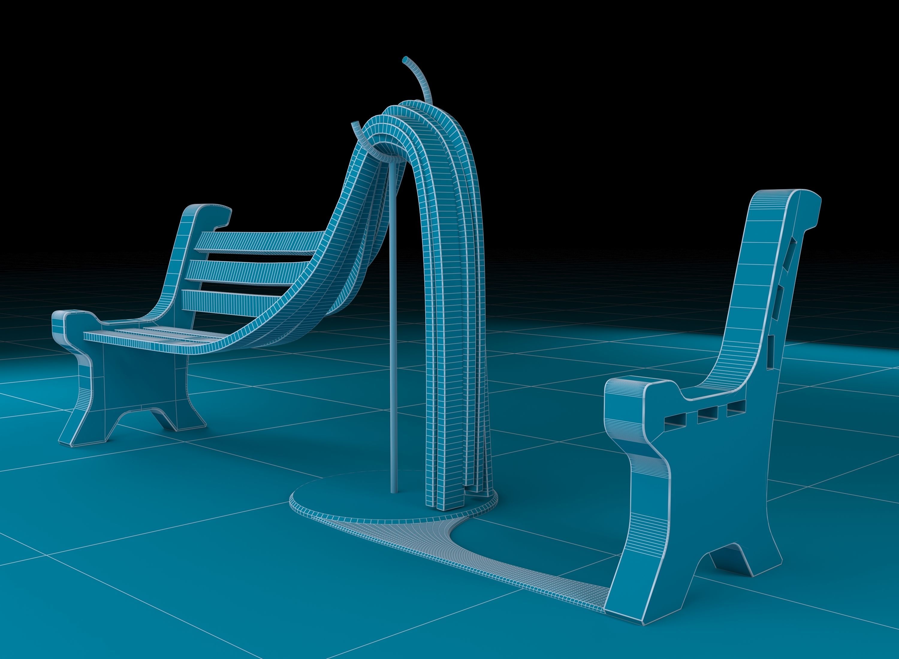 Artistic Bench Figure 3D model | CGTrader