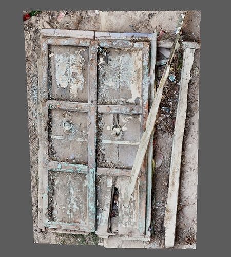 Ruined unhinged door inside the building 3D model | CGTrader